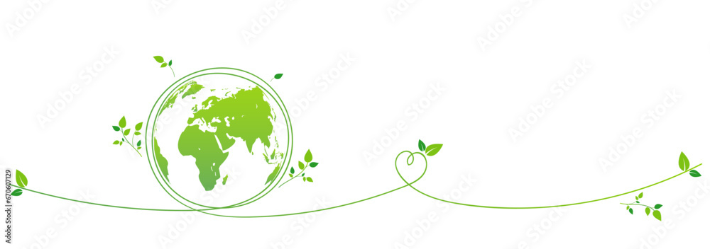 Green banner design for World environment day, Sustainability ...