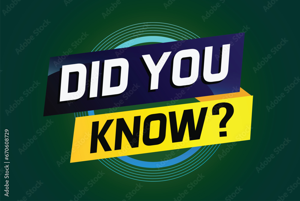 Did you know ? word concept vector illustration and 3d style, landing page, template, ui, web ...