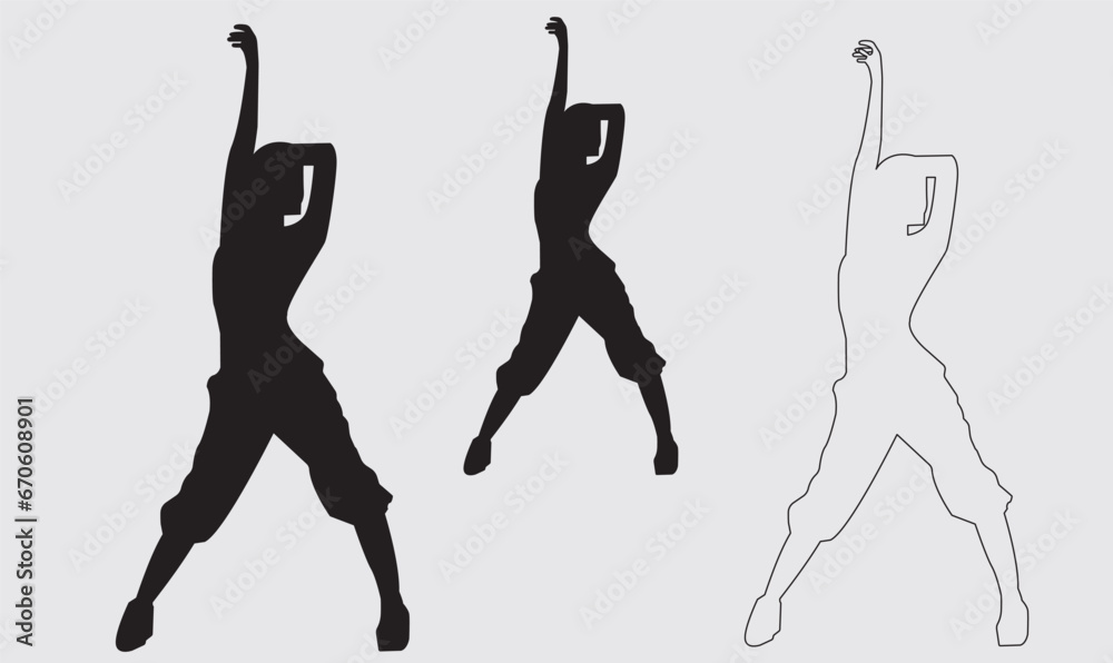 Female hip hop dancer vector silhouette on white background Stock ...