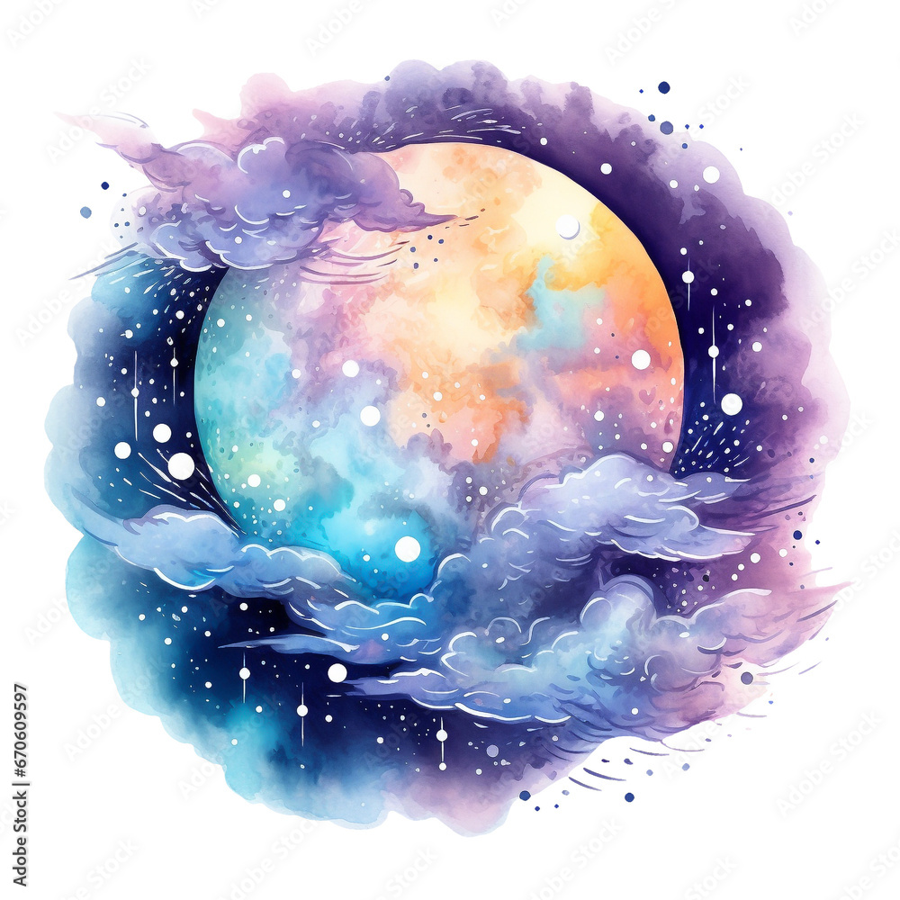Fantasy full moon mysterious and magical clouds png isolated on a ...