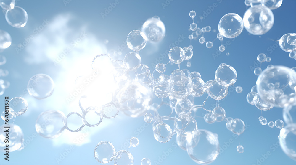 3D Illustration with Water Molecule,Human Micro Cell in ,Medical ...