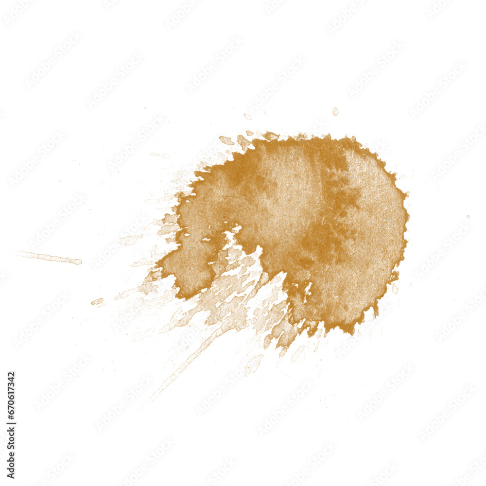 Coffee, chocolate, liquid stains isolated on a white background ...