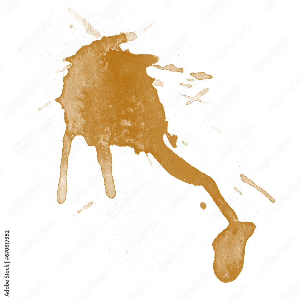 Coffee, chocolate, liquid stains isolated on a white background ...