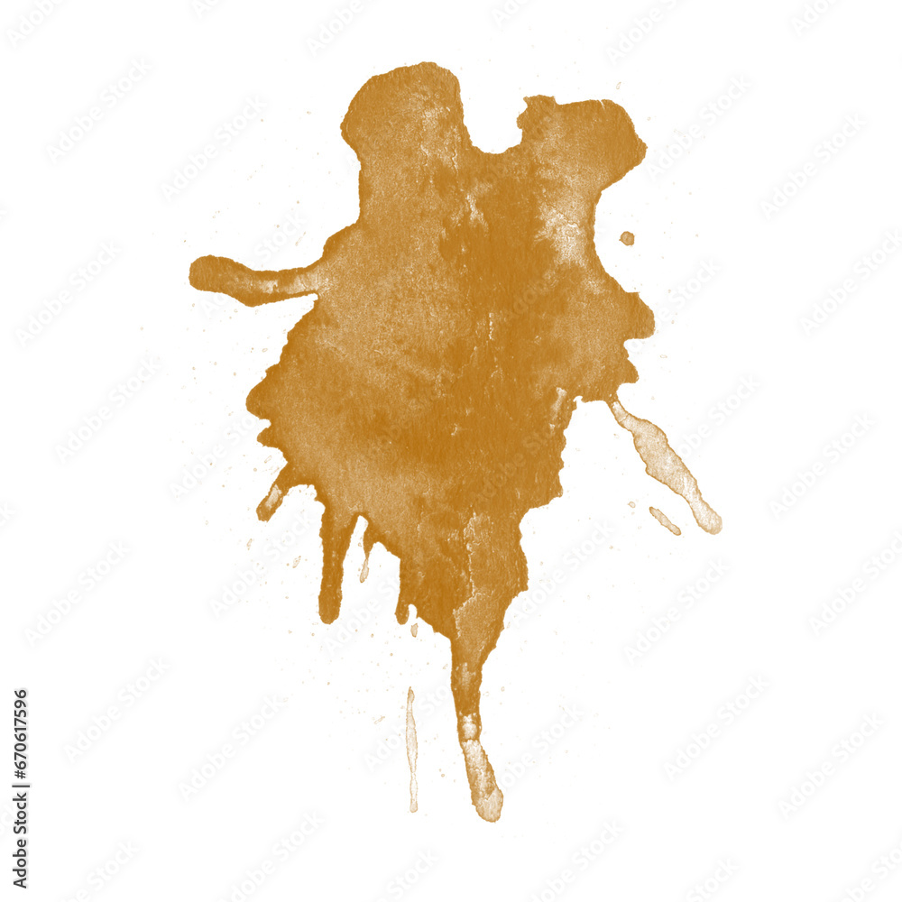 Coffee, chocolate, liquid stains isolated on a white background ...