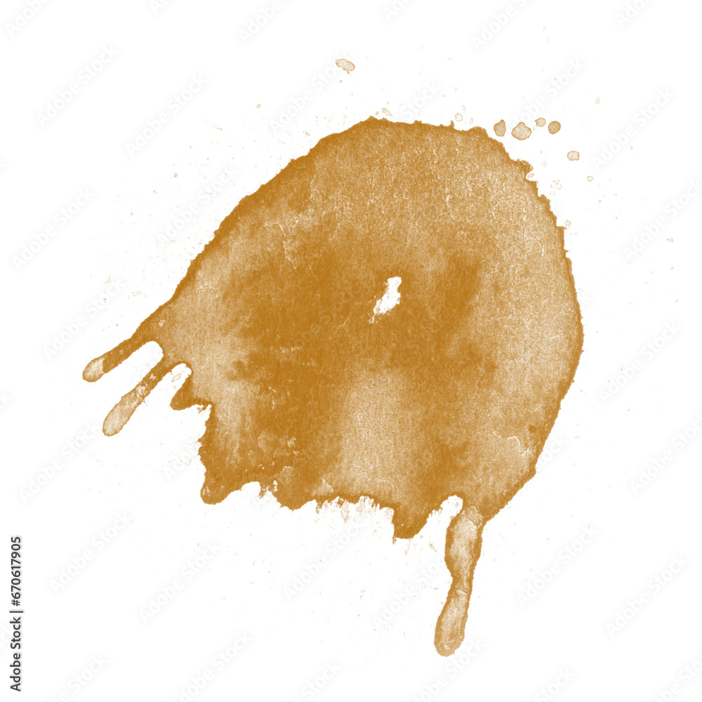 Coffee, chocolate, liquid stains isolated on a white background ...