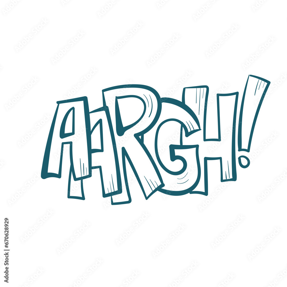 aargh comic pop text emotional speech sound vector hand drawn doodle ...