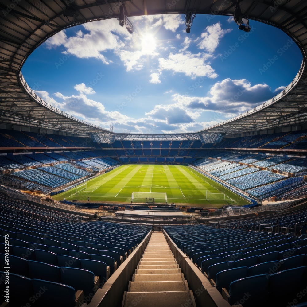 The atmosphere of a football stadium in Europe, the appearance of the ...