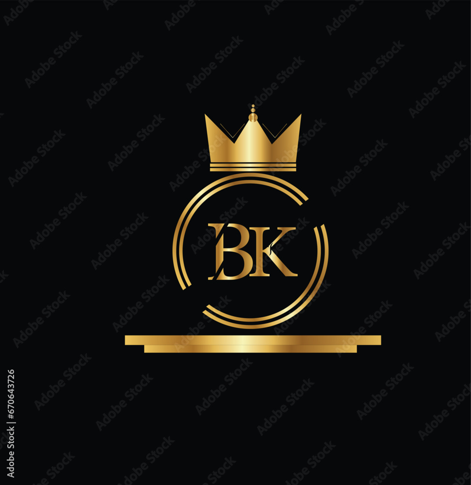 new creative golden latter logo design bk logo, bk icon, bk letter, bk ...
