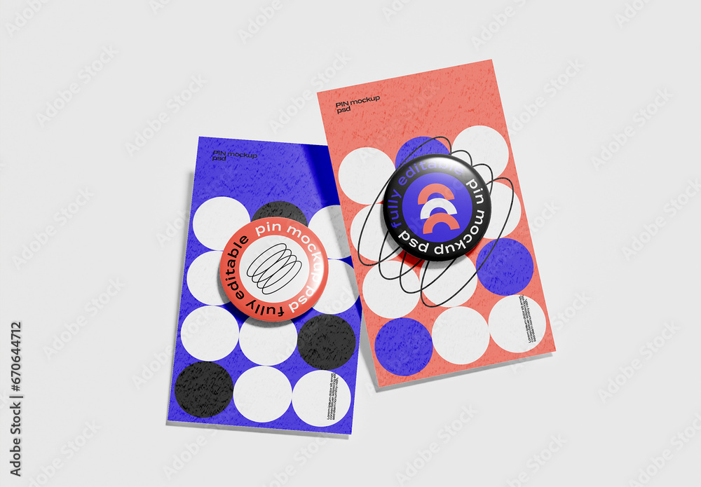 Packaged Pin Mockup Stock Template | Adobe Stock