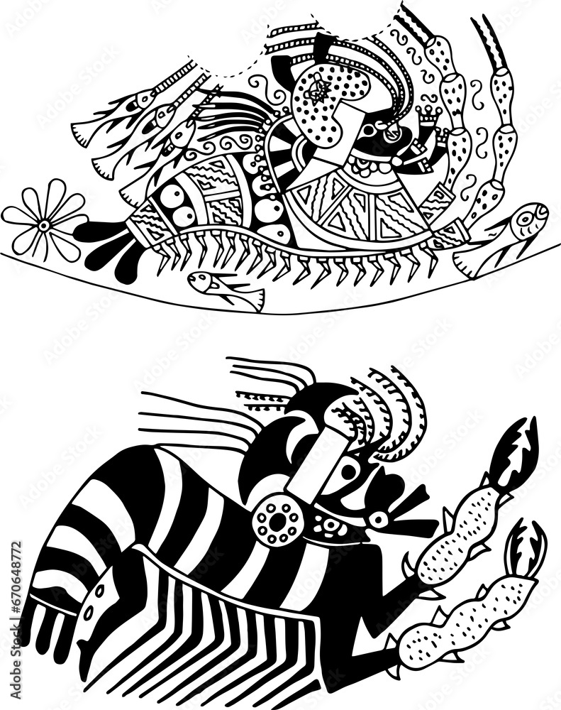 Andean iconography pre inca moche nazca wari tiahuanaco paracas chimu ...