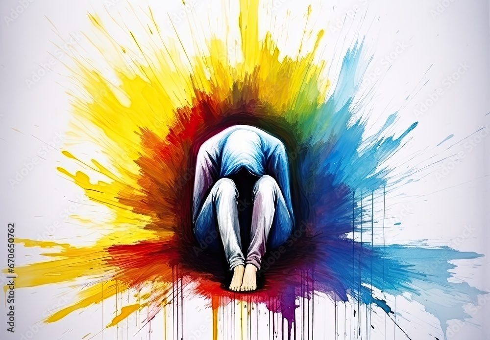 Man thinks about a problem. Time for reflection. Despair, depression ...