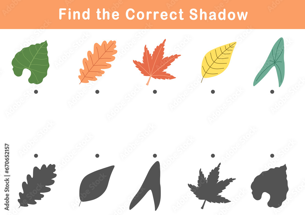 Shadow matching game for kids. Find the correct shadow. Educational ...