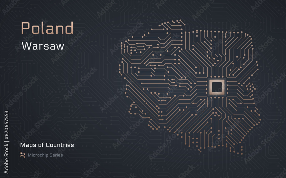 Creative map of Poland with a Capital of Warsaw. World Countries vector ...