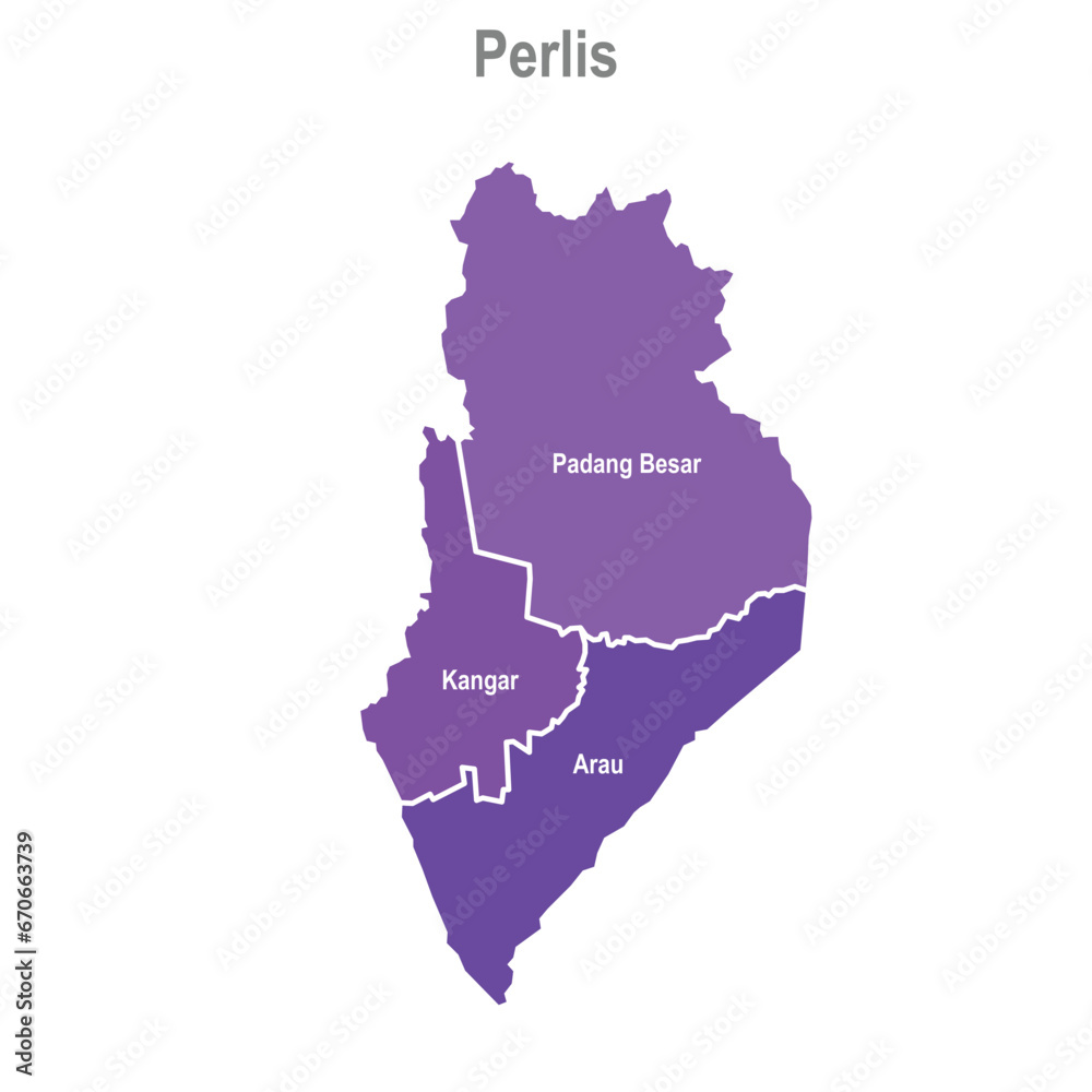 Map of Perlis Indera Kayangan, Malaysia Stock Vector | Adobe Stock