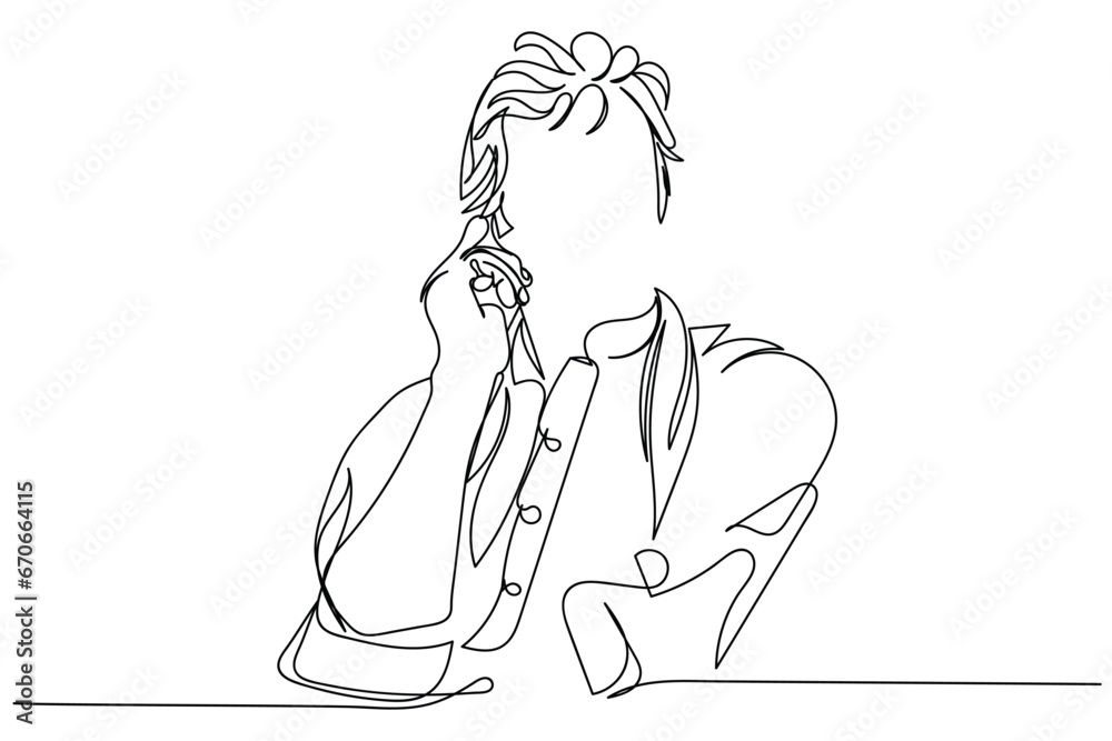 line art of an asian man. Pakistani culture. Vector of adult man from ...