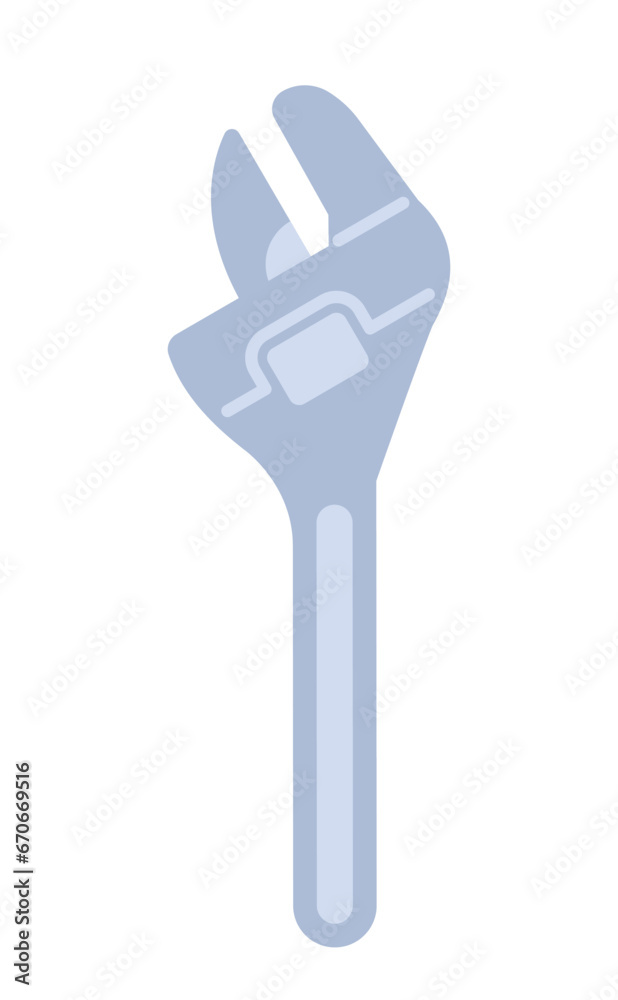 Wrench adjustable 2D cartoon object. Repair instrument. Construction ...