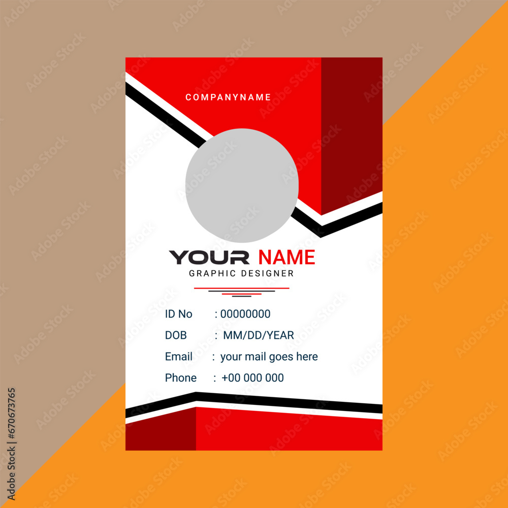 vector id badge template professional id card design template with Red ...