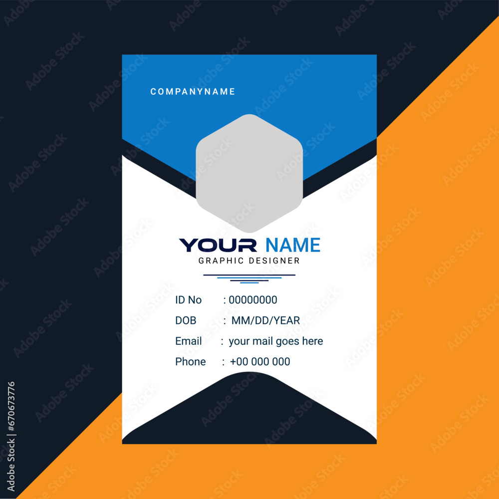 Id card template professional id card design template with Blue black ...