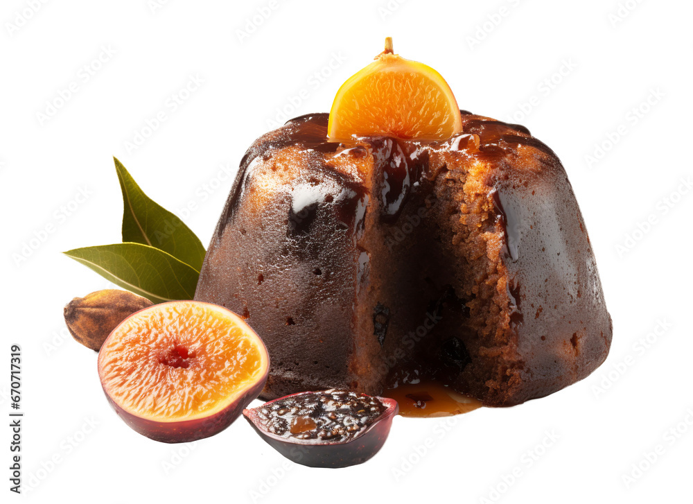 Figgy pudding on transparent background. Generative AI. Illustration ...