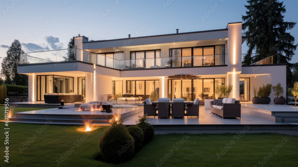 grande villa d'architecte moderne et luxueuse avec piscine et jardin ...
