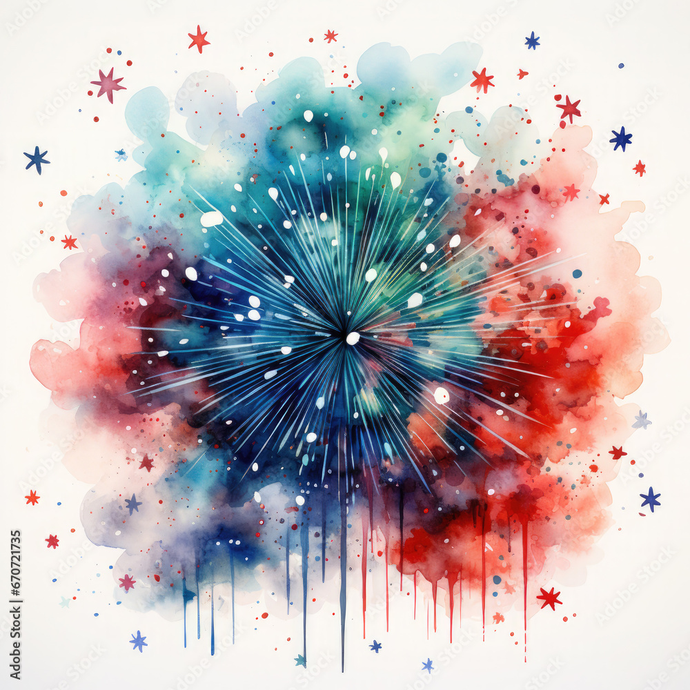 Watercolor New Year's Delight 2024 Clipart, Generative Ai Stock ...