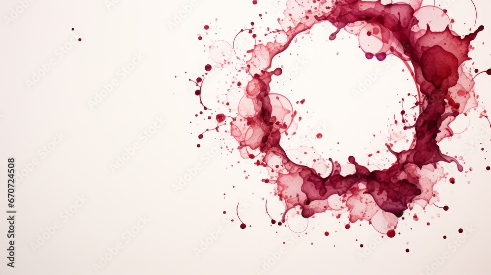 Wine stain red watercolor glass mark ring circle isolated drink ...