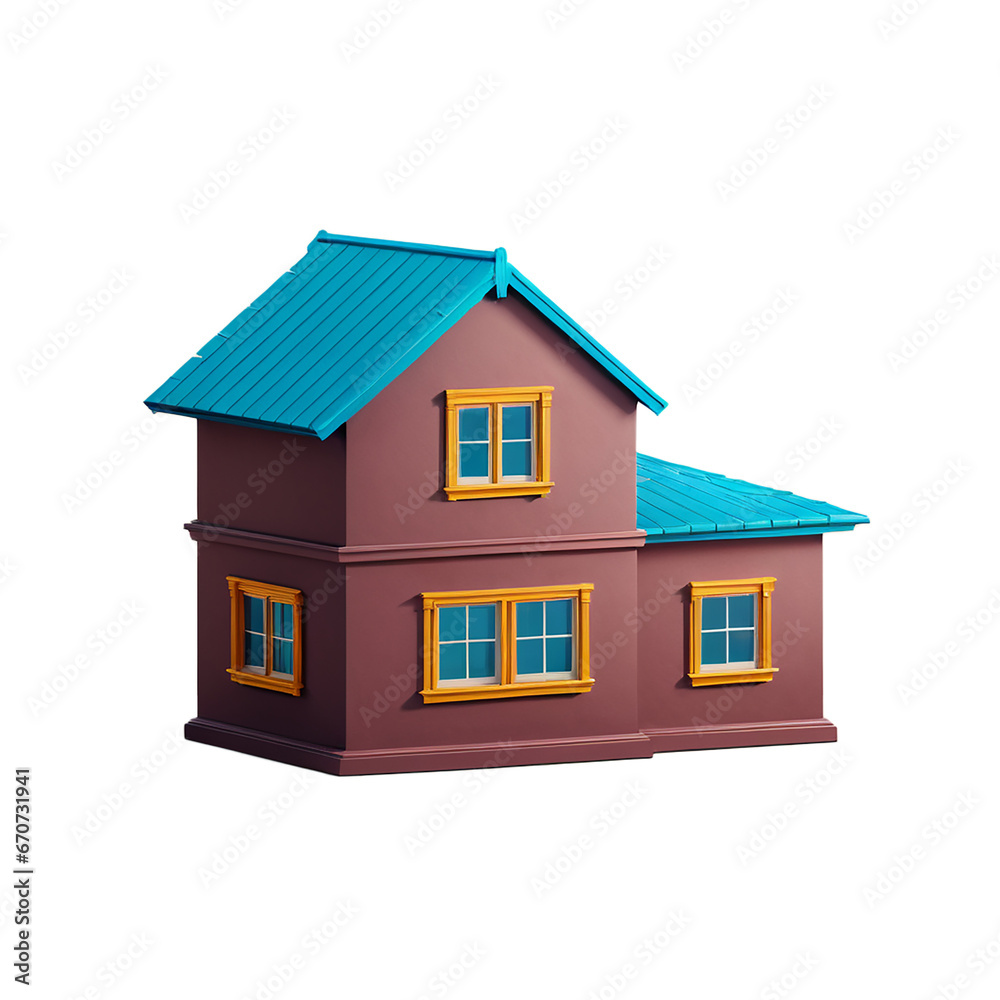 toy house 3D icon on transparent background PNG image Stock ...