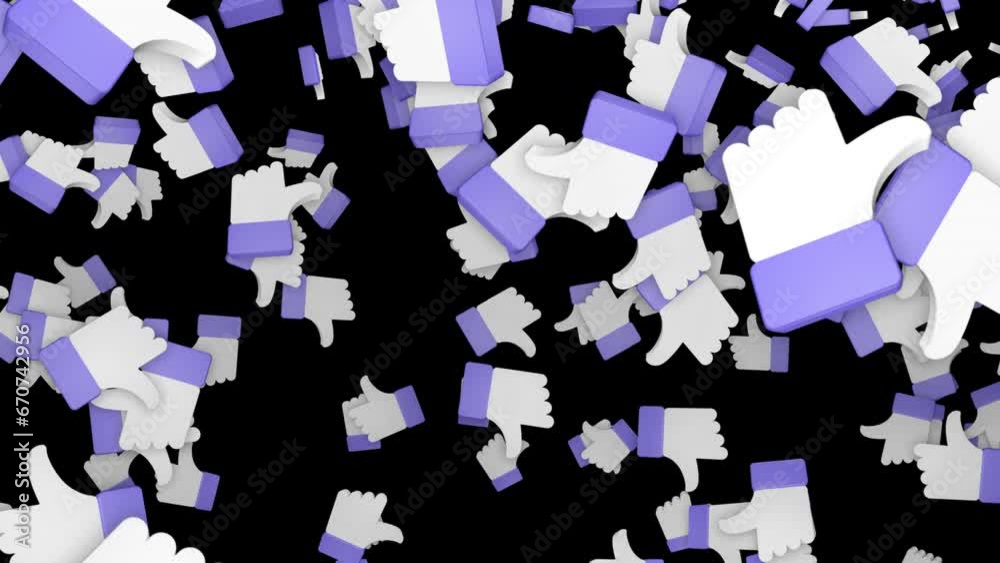 Falling Thumbs Up Shape Animation, Background, Loop, on Alpha Channel ...