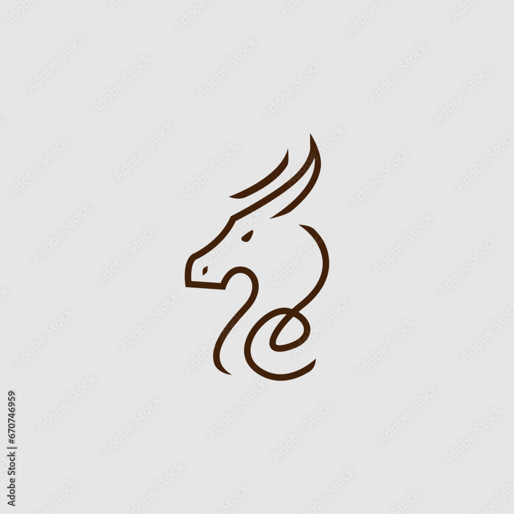 Letter E Dragon monoline logo design vector illustration Stock Vector ...