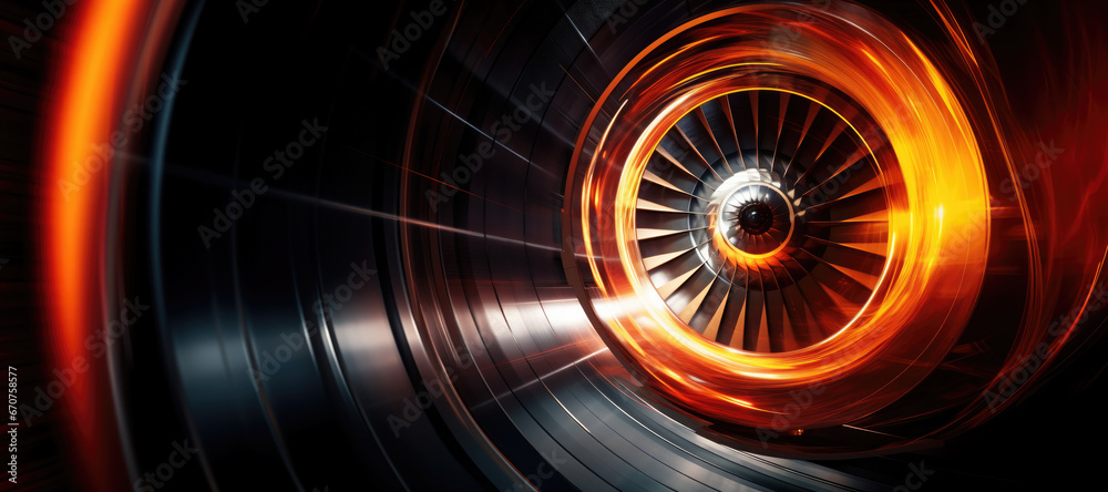 Advanced engineering banner, depicting the turbine blades of a jet ...
