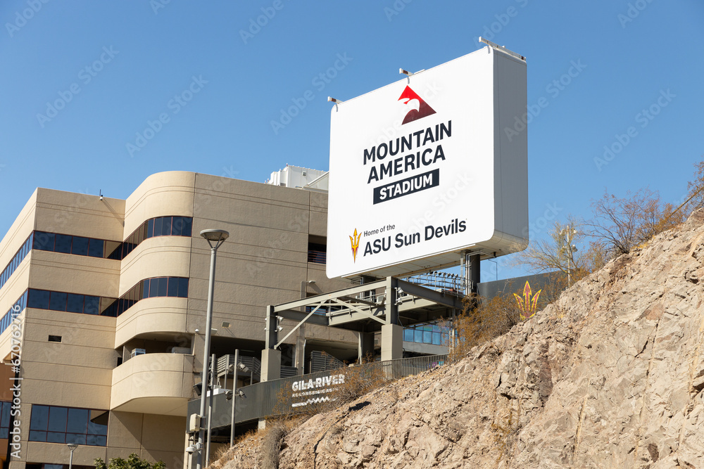 Tempe, AZ, USA - October 28, 2023: Mountain America Stadium is home to ...