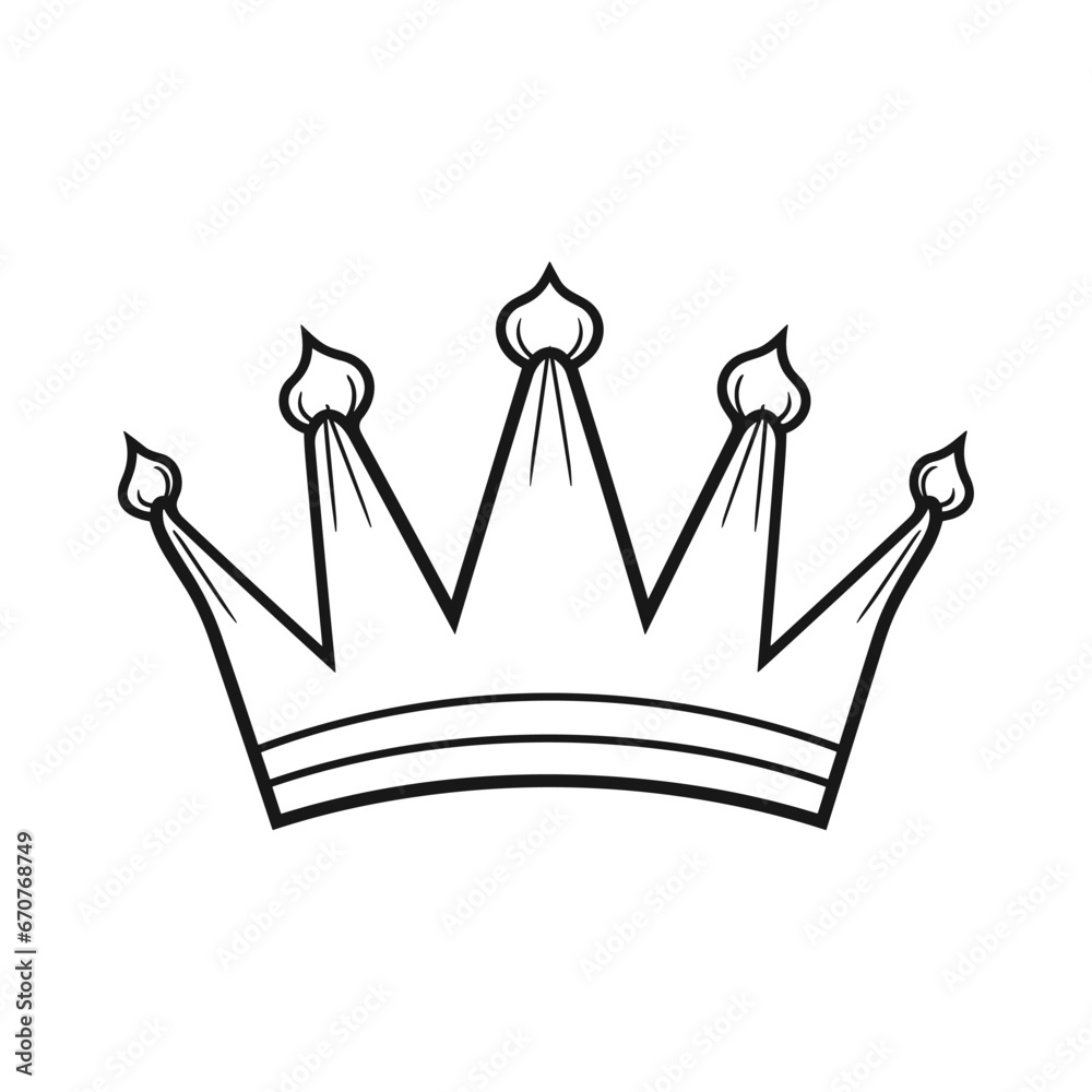 minimalist simple lines crown for coloring book Stock Vector | Adobe Stock