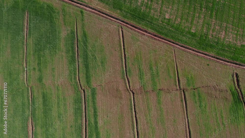 The image of the broken fault line stretching for kilometers of a very ...