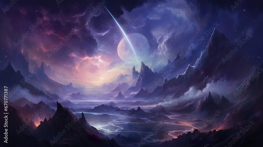 Stellar scenery, galaxies, planets, space, futuristic world, space ...