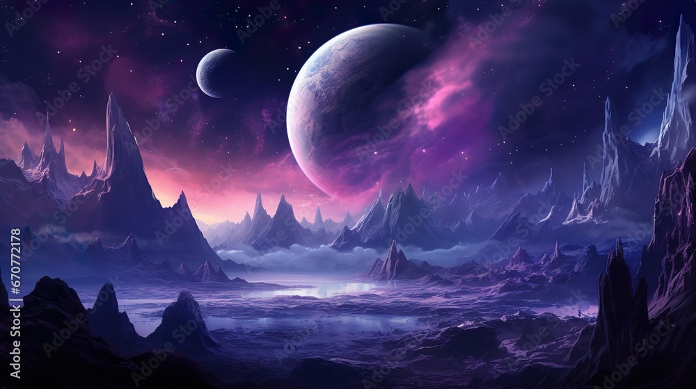 Stellar scenery, galaxies, planets, space, futuristic world, space ...
