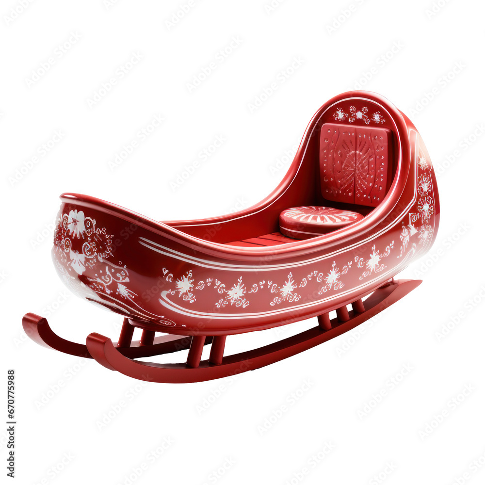 Red sled isolated on a transparent background created with Generative ...