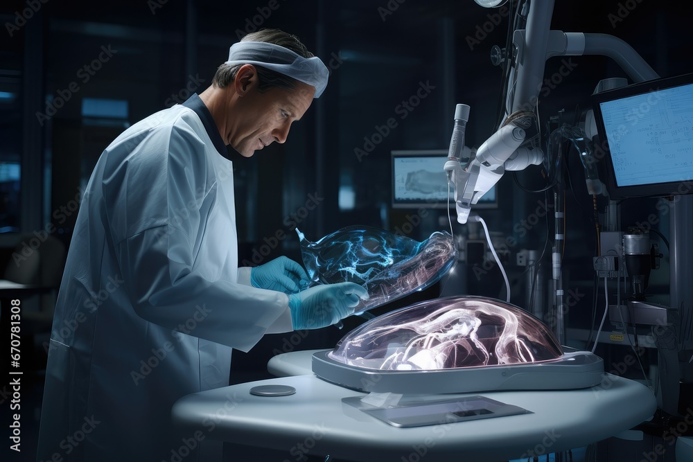 Surgeon in operating room, Surgeon performing operation on patient's ...