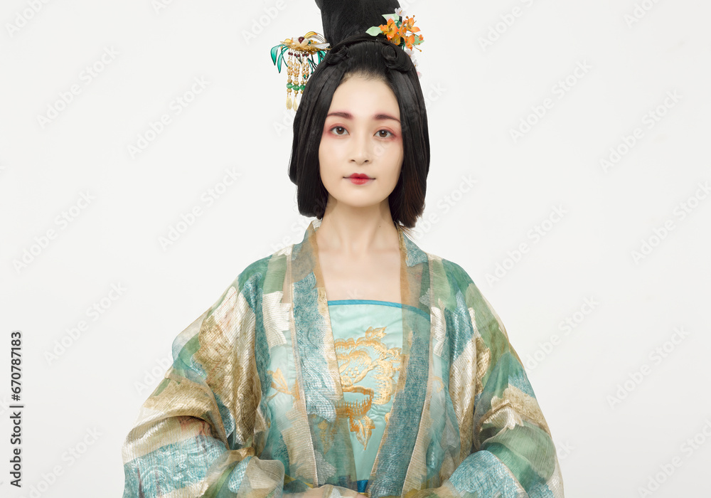 Artistic image of a Chinese priest and Taoist priest on a white ...