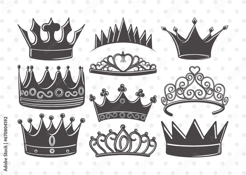 Crown Clipart SVG Cut File | Tiara Svg | King Crown Svg | Queen Crown ...
