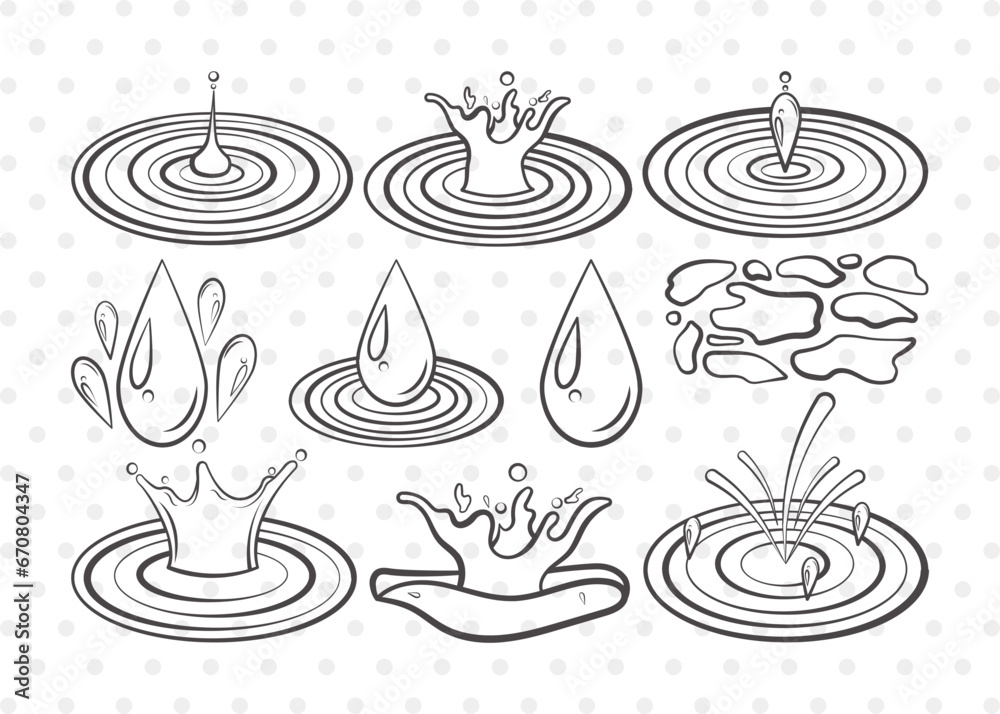 Water Droplets Clipart SVG Cut File | Droplets Svg | Drop Svg ...