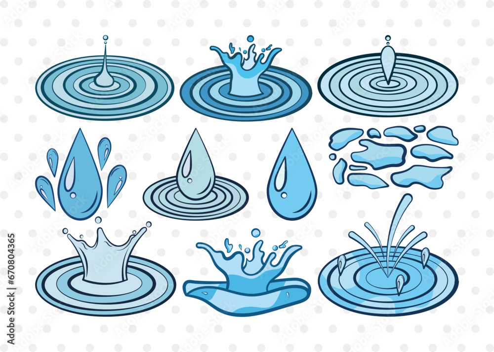 Vetor de Water Droplets Clipart SVG Cut File | Droplets Svg | Drop Svg ...
