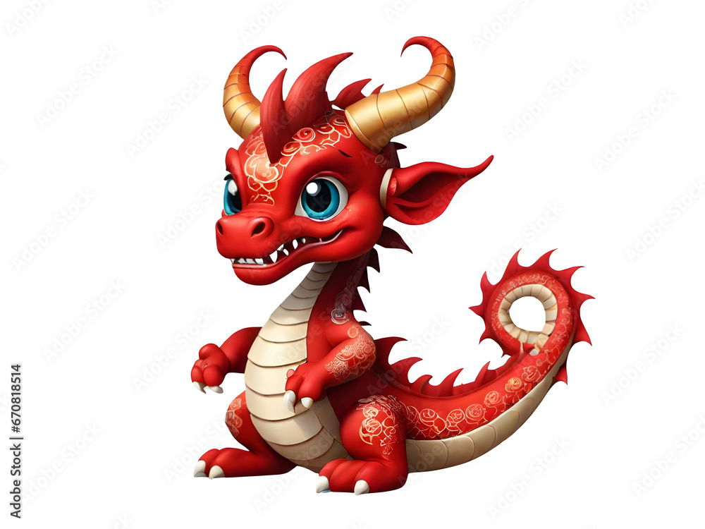 Red Chinese dragon, Cute Baby Dragon, Red dragon cartoon character ...