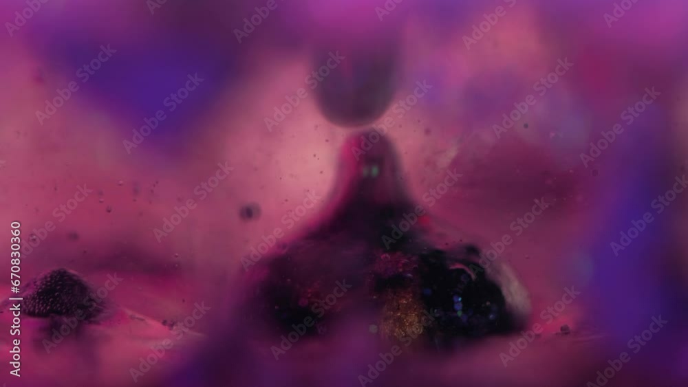 Gel fluid drop. Ink bubble. Serum emulsion texture. Defocused neon ...