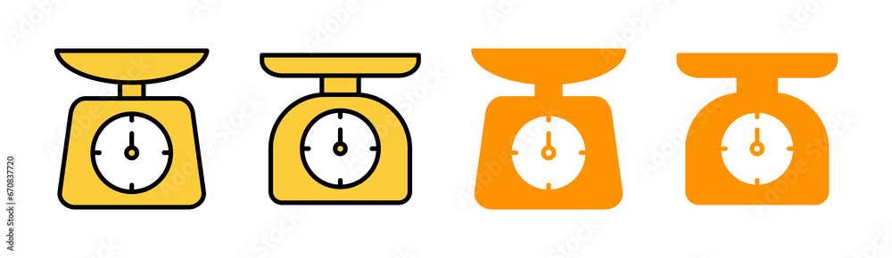 Scales icon set for web and mobile app. Weight scale sign and symbol ...