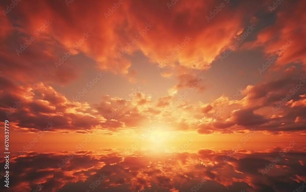 reality photo Blick Gold sunset in the red sky. Sky pattern to replace ...