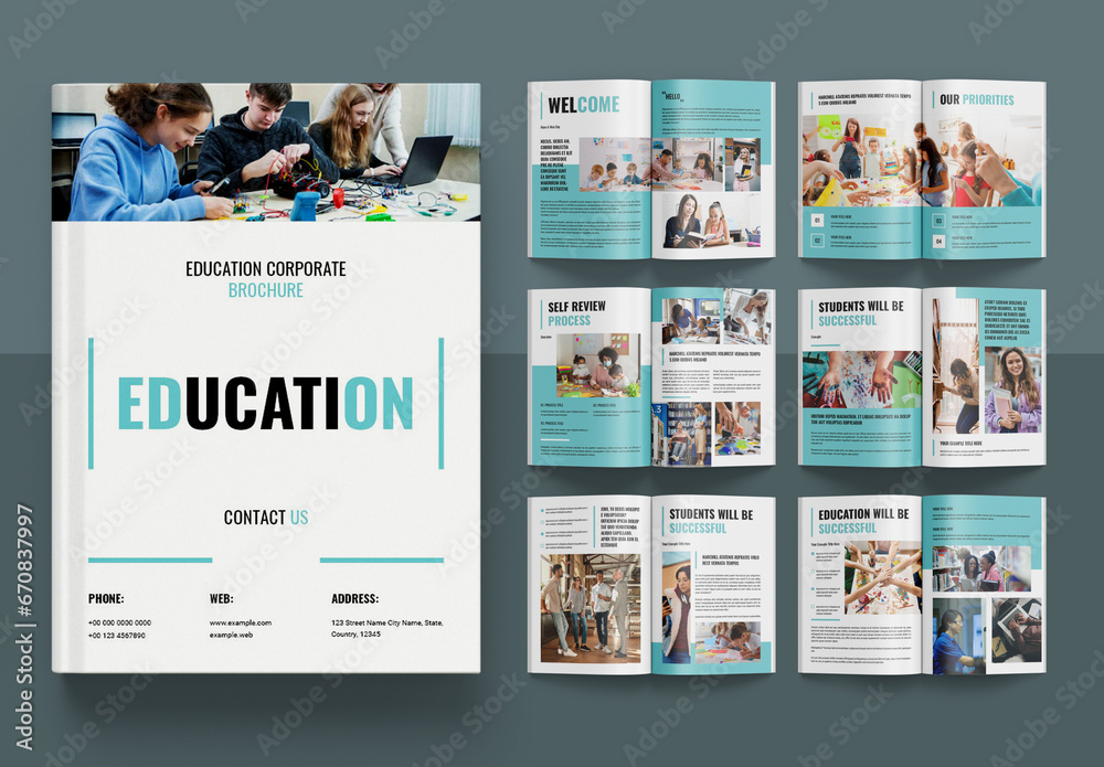 Education Brochure Layout Stock Template | Adobe Stock