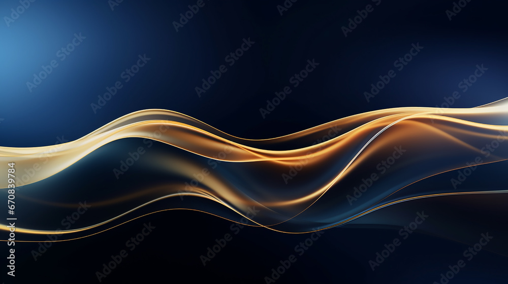 abstract dark blue and gold wave gradient background. Abstract neon ...