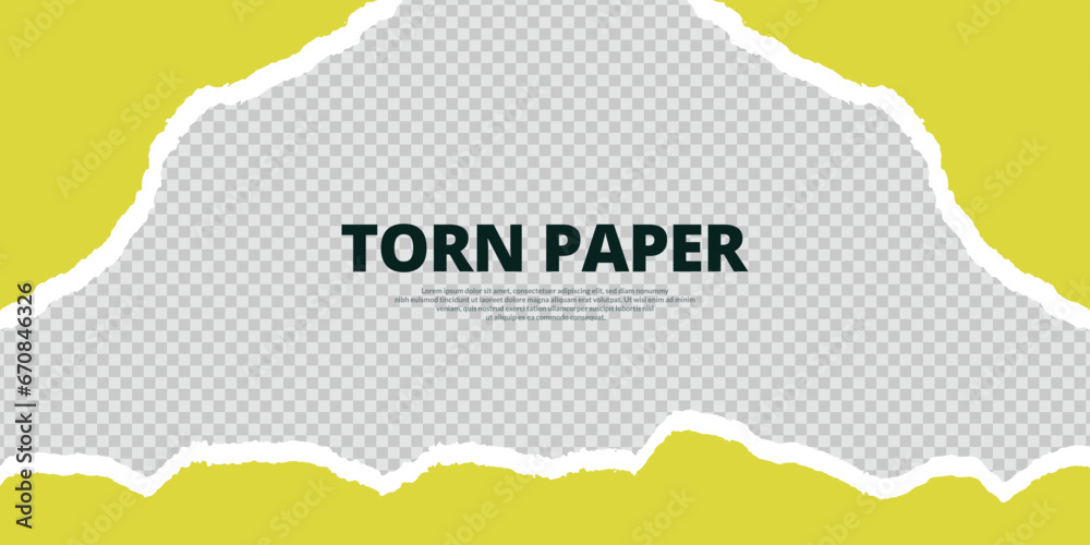 Torn paper yellow green and white color ripped paper background post ...