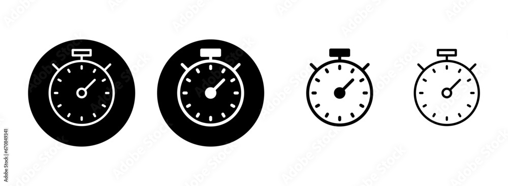 Stopwatch Icon Set Illustration Timer Sign And Symbol Countdown Icon