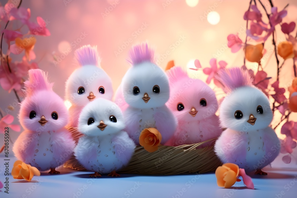 Cute Bird Wallpaper,Cartoon Of A Pink Baby Bird Background,Cute bird ...